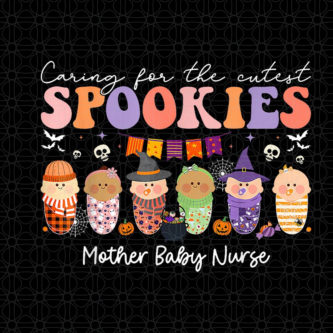 Caring for Cutest Little Spooky Ghost Halloween Png, Mother Baby Nurse ...