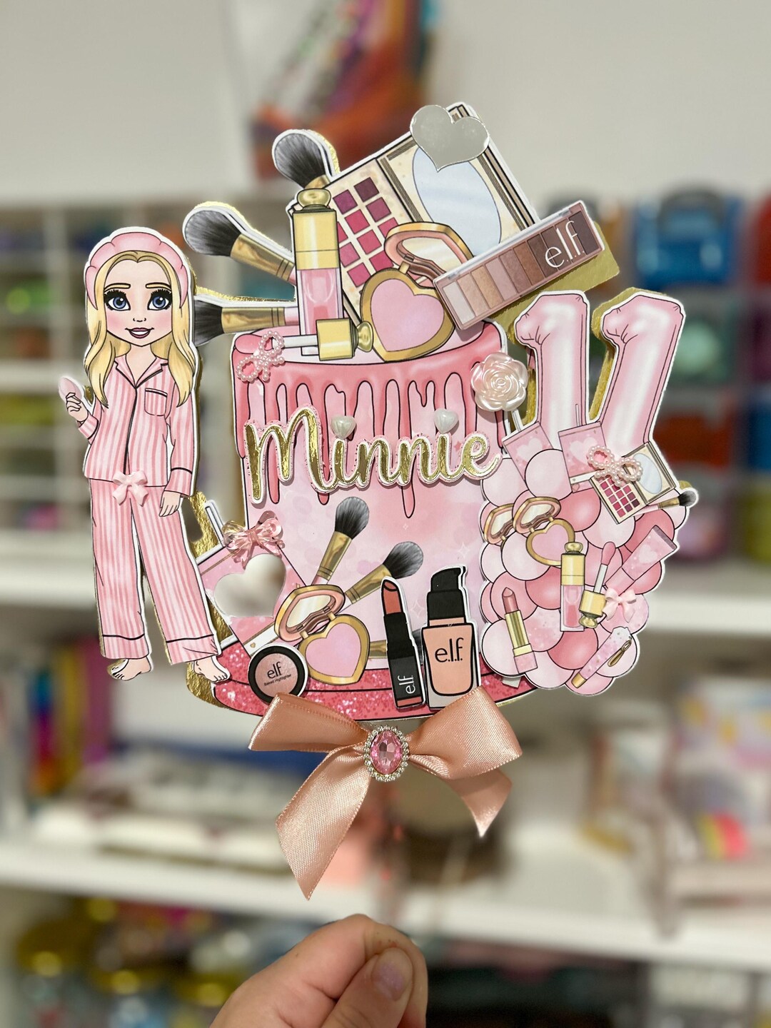 Pink Makeup Cake Topper Birthday Party Personalised - Etsy