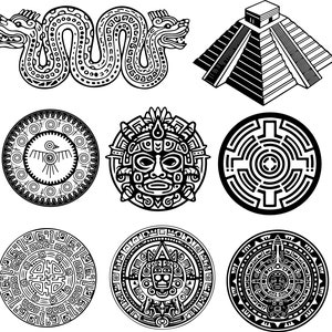 Pack of 125 Aztec Silhouettes Clipart for Engraving and Cutting - All ...
