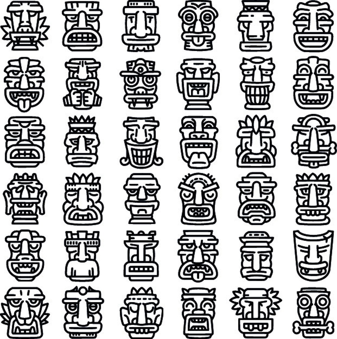 Pack of 105 Aztec Silhouettes PART 3 Clipart for Engraving and Cutting ...