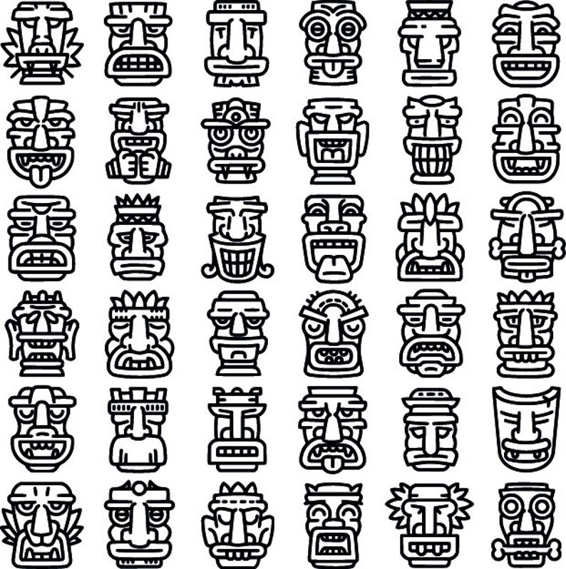 Pack of 105 Aztec Silhouettes - PART 3 - Clipart for Engraving and ...