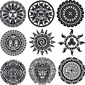 Pack of 105 Aztec Silhouettes - PART 3 - Clipart for Engraving and ...