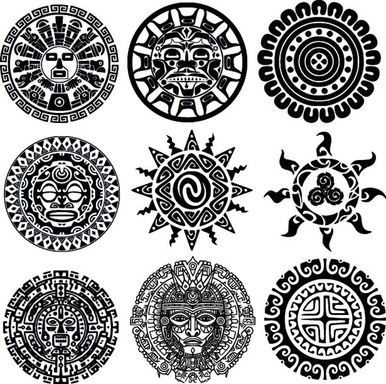Pack of 105 Aztec Silhouettes - PART 3 - Clipart for Engraving and ...