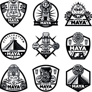 Pack of 105 Aztec Silhouettes - PART 3 - Clipart for Engraving and ...