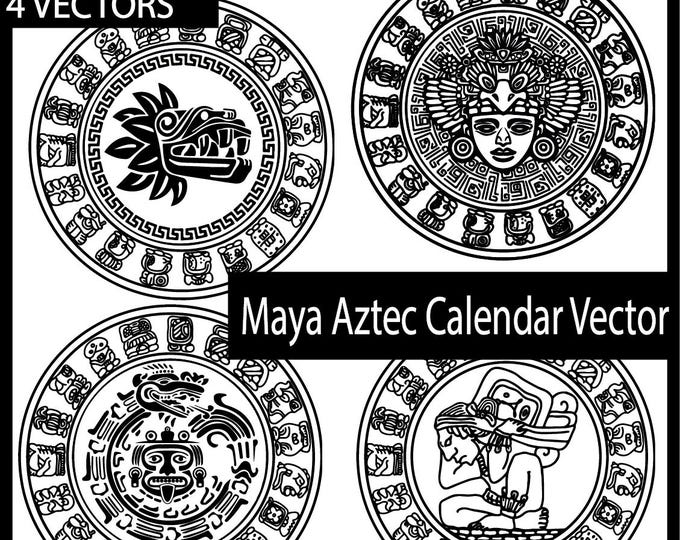 Pack of 125 Aztec Silhouettes Clipart for Engraving and Cutting - All ...