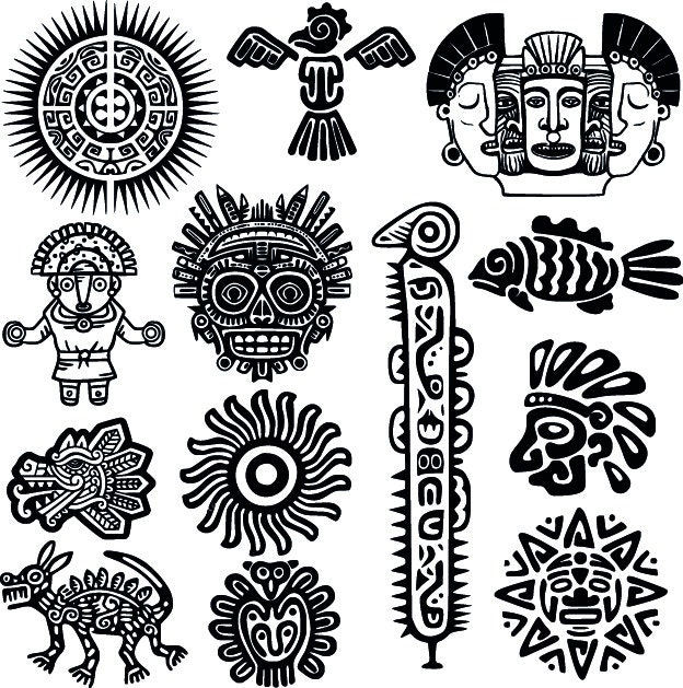 Pack of 105 Aztec Silhouettes - PART 3 - Clipart for Engraving and ...