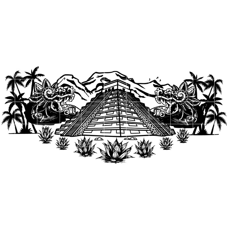 Aztec Pyramid Quetzalcoatl Kukulcan - SVG Vector - Etsy