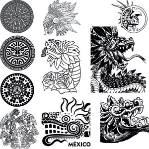 Pack of 77 Aztec Silhouettes - PART 2 - Clipart for Engraving and ...