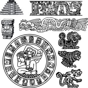 Pack of 77 Aztec Silhouettes - PART 2 - Clipart for Engraving and ...