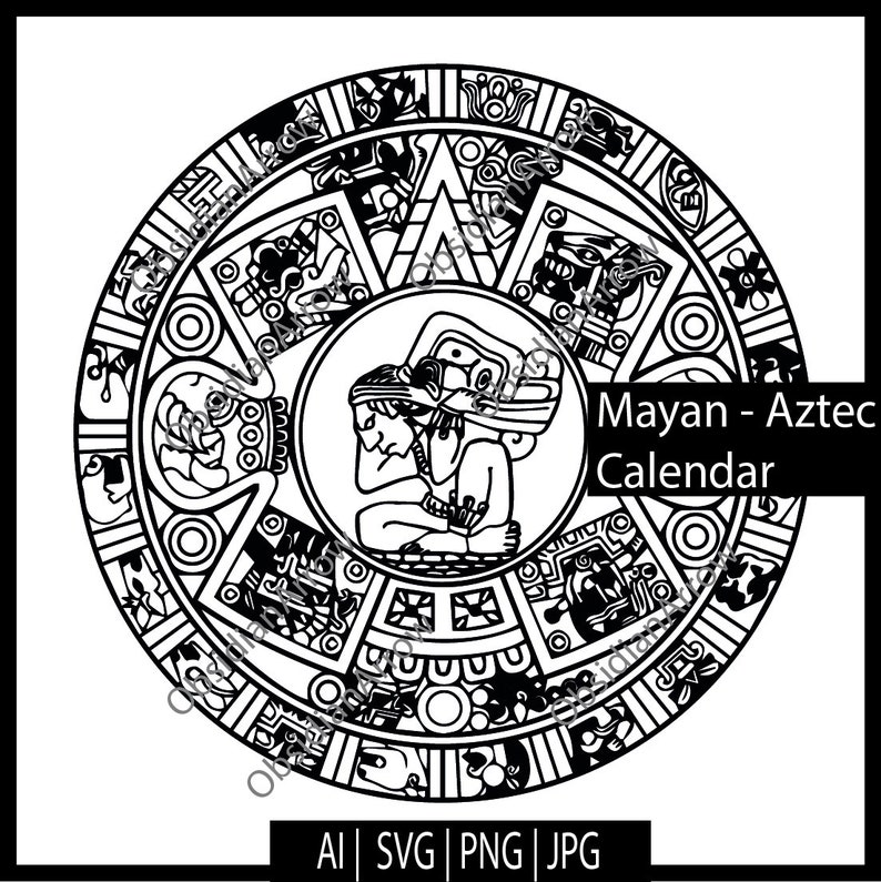 Aztec Mayan Calendar - SVG Cut File Printable - Etsy