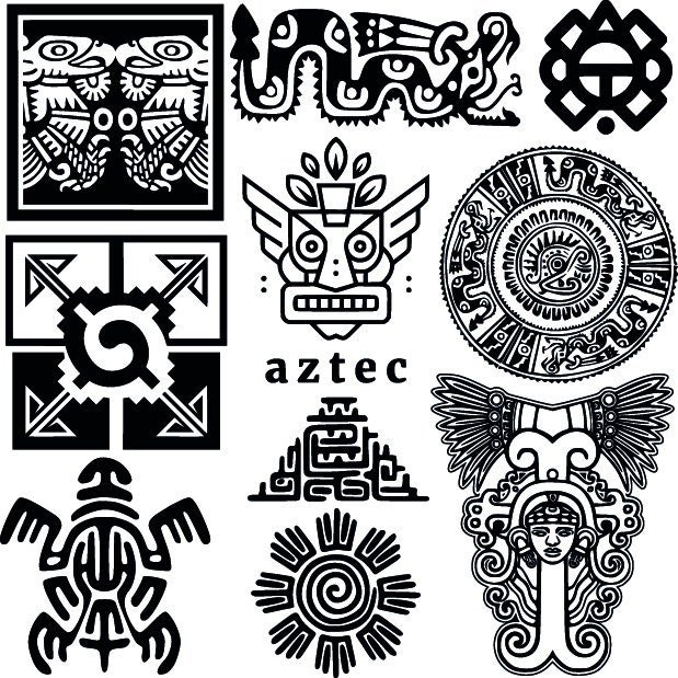 Pack of 105 Aztec Silhouettes - PART 3 - Clipart for Engraving and ...