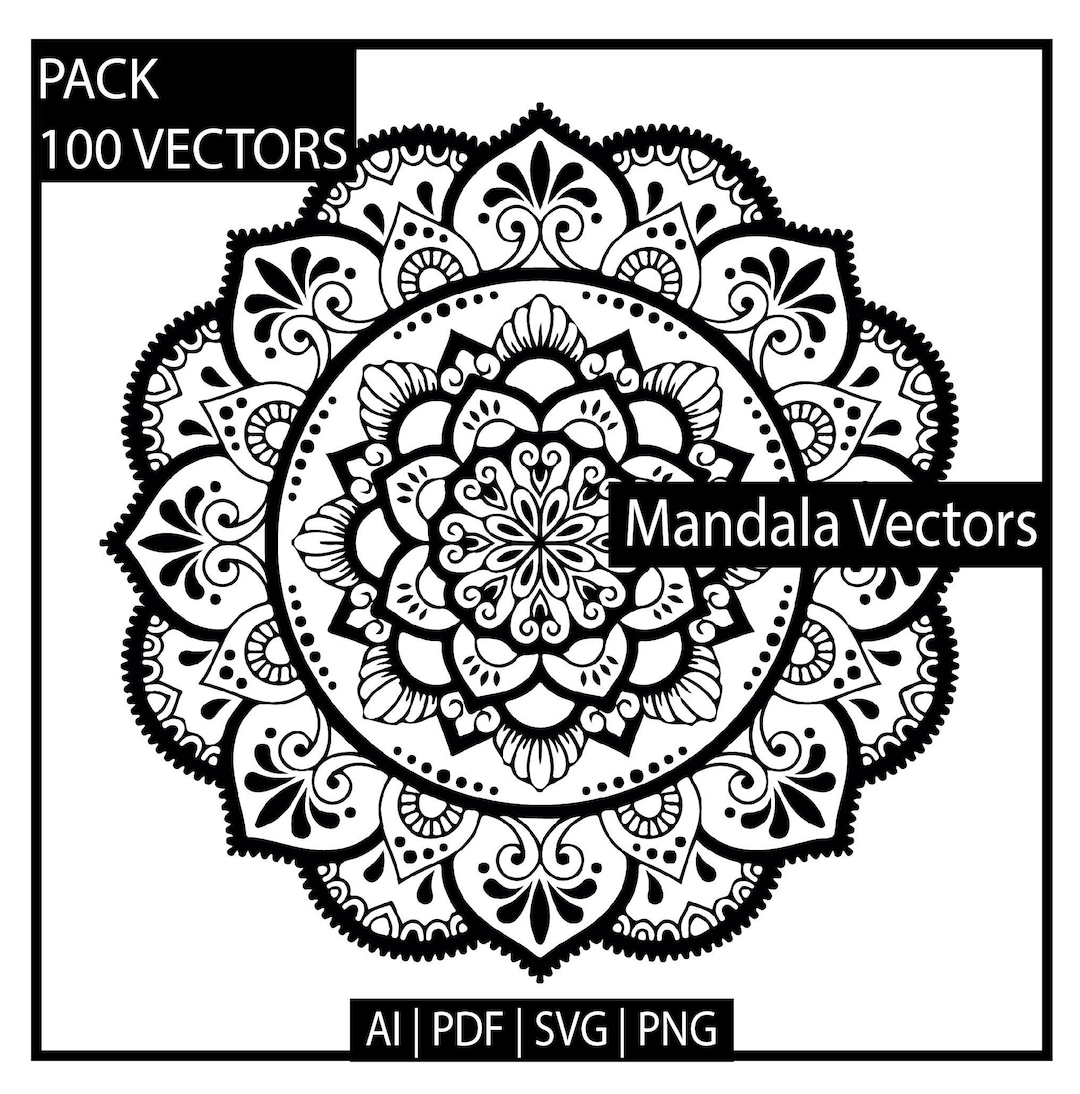 100 Mandalas Vector Pack - Zen Inspiration and Infinite Creativity - Etsy
