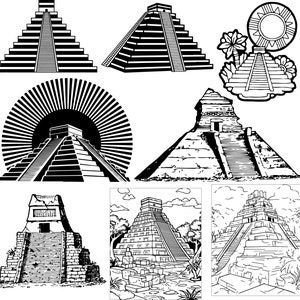 Pack of 77 Aztec Silhouettes - PART 2 - Clipart for Engraving and ...