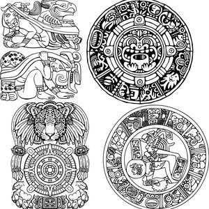 Pack of 77 Aztec Silhouettes - PART 2 - Clipart for Engraving and ...