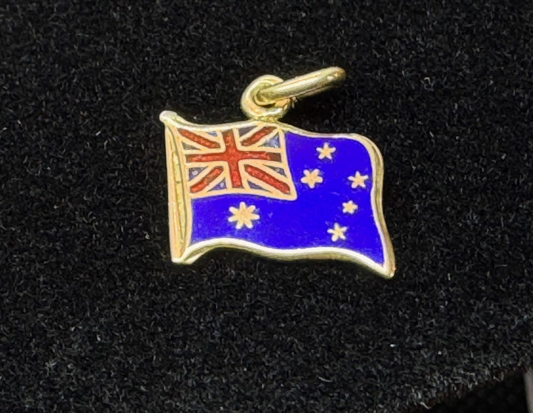 Vintage Solid 10k Gold Enamel Australian Flag Charm 1940's 1950's - Etsy