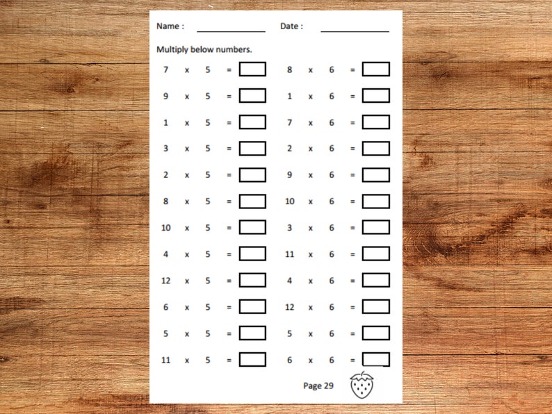 Multiplication Math Printable Worksheet, Suitable for Grade 2, Grade 3 ...