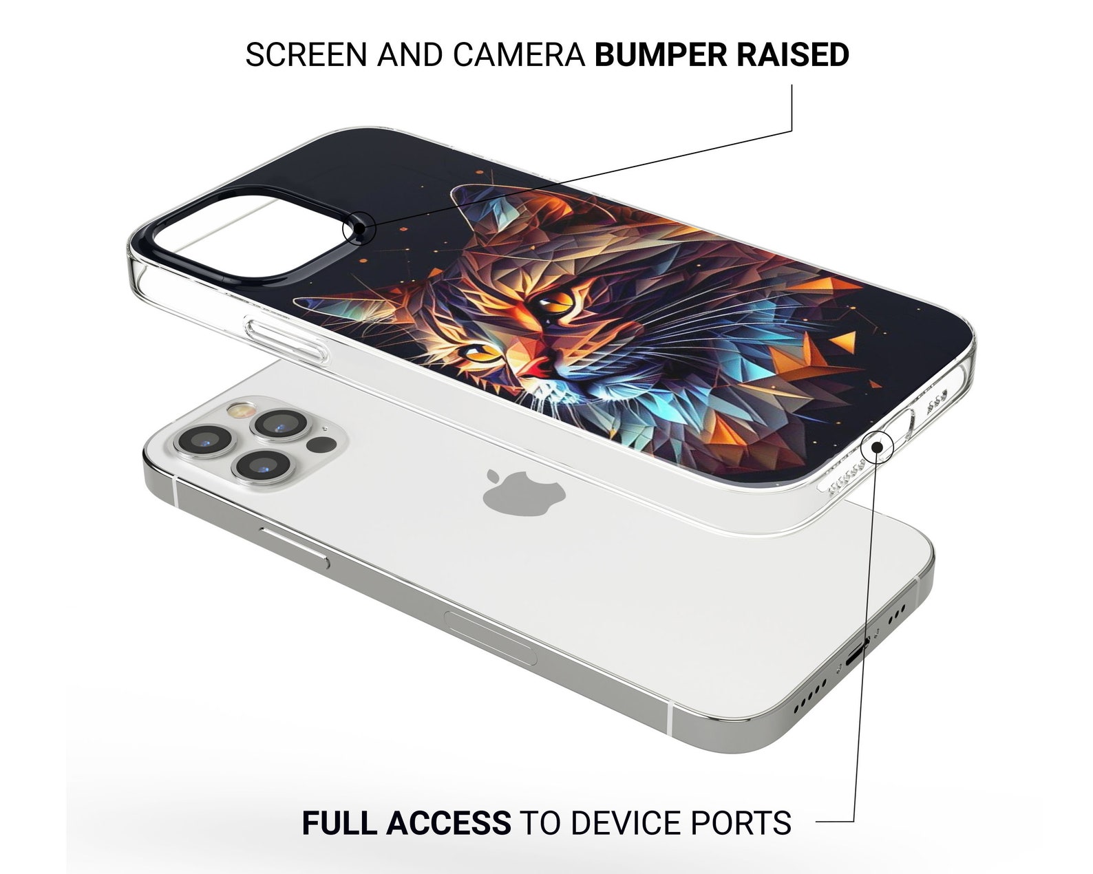 Cat Phone Case, Cat Lovers Phone Case for iPhone 15 14 13 Pro Max 12 11 ...