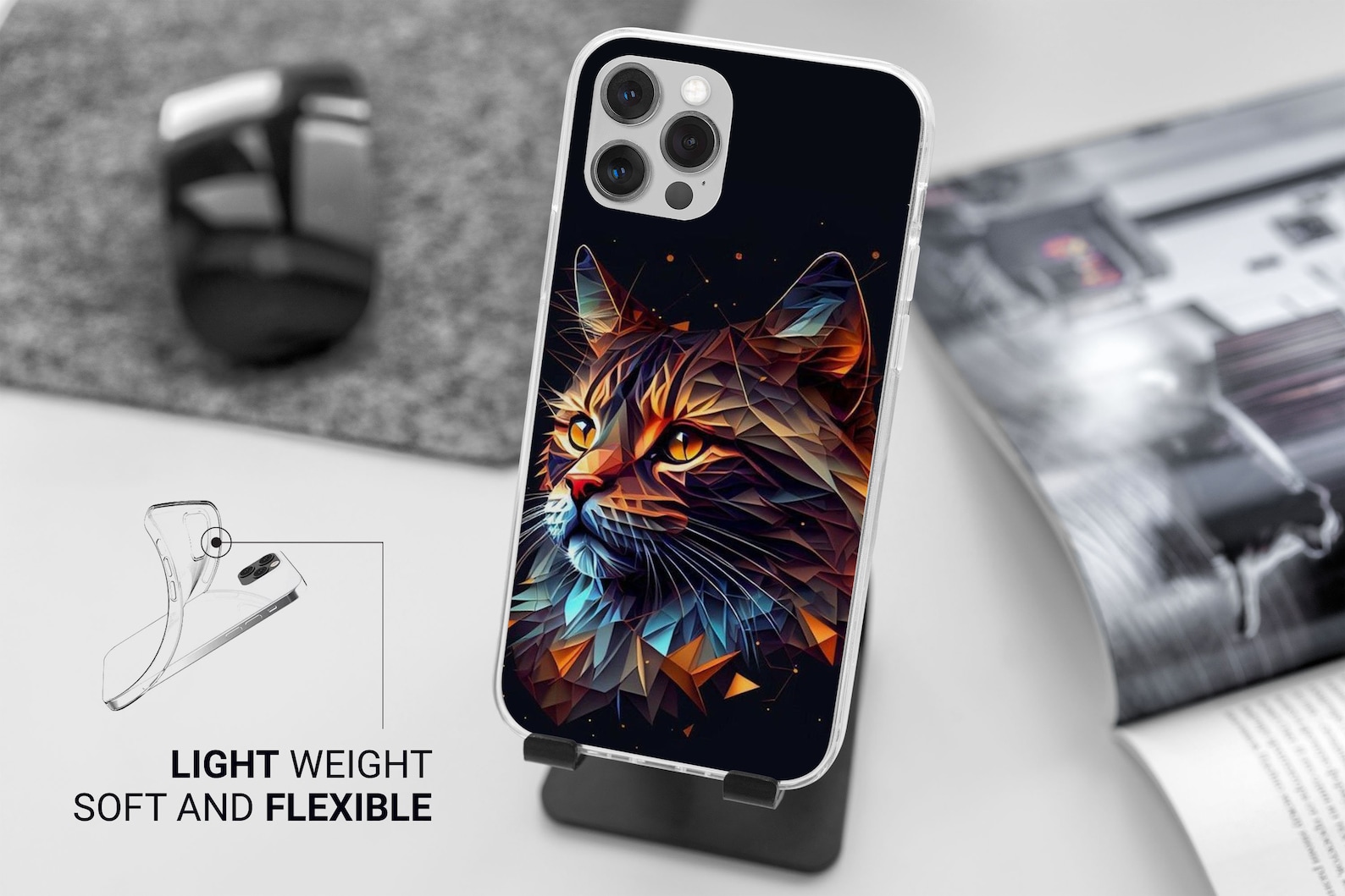Cat Phone Case, Cat Lovers Phone Case for iPhone 15 14 13 Pro Max 12 11 ...