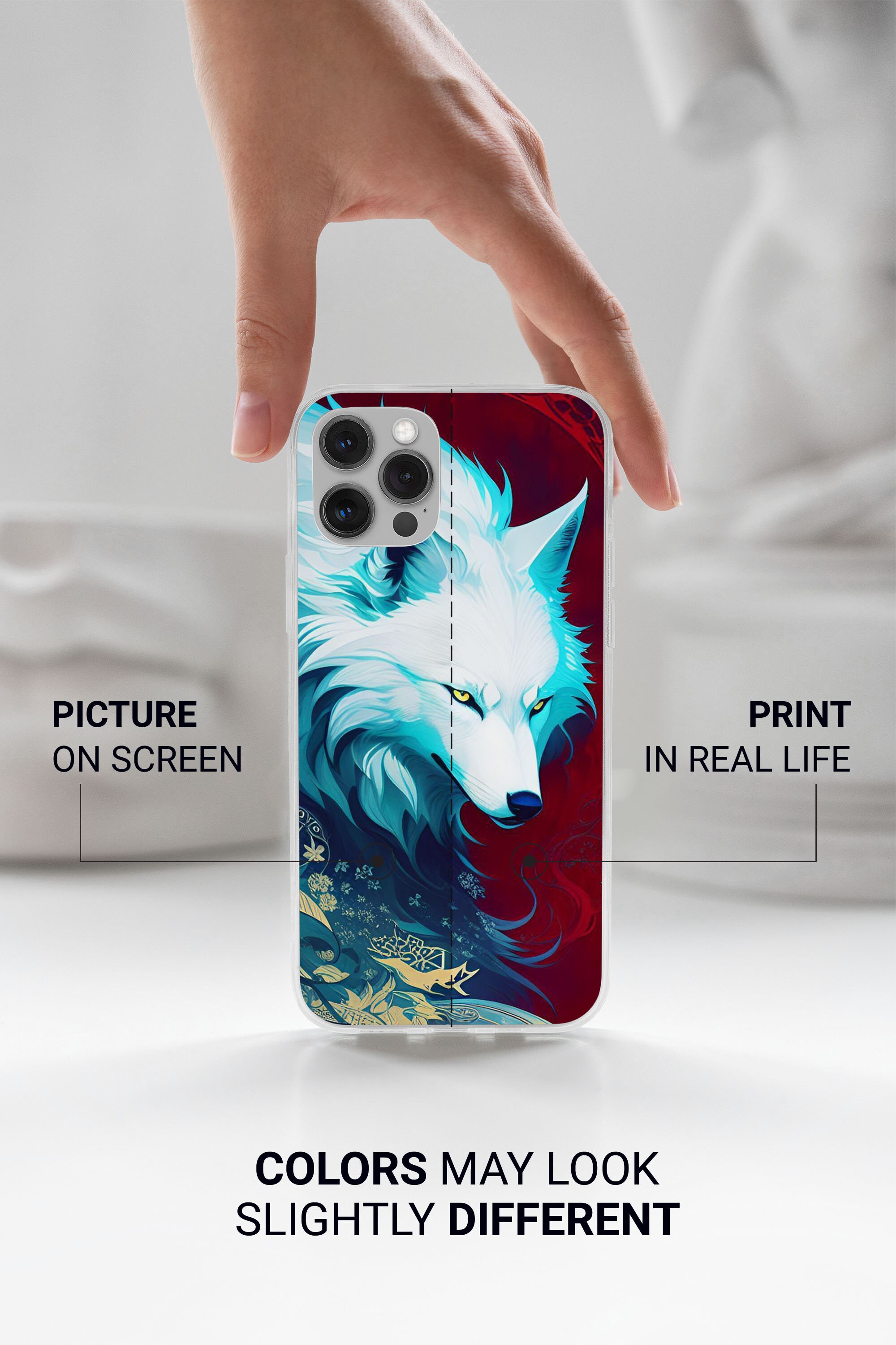 Wolf Art Phone Case, Forest Wildlife Cover Case for iPhone 15 Pro Max ...