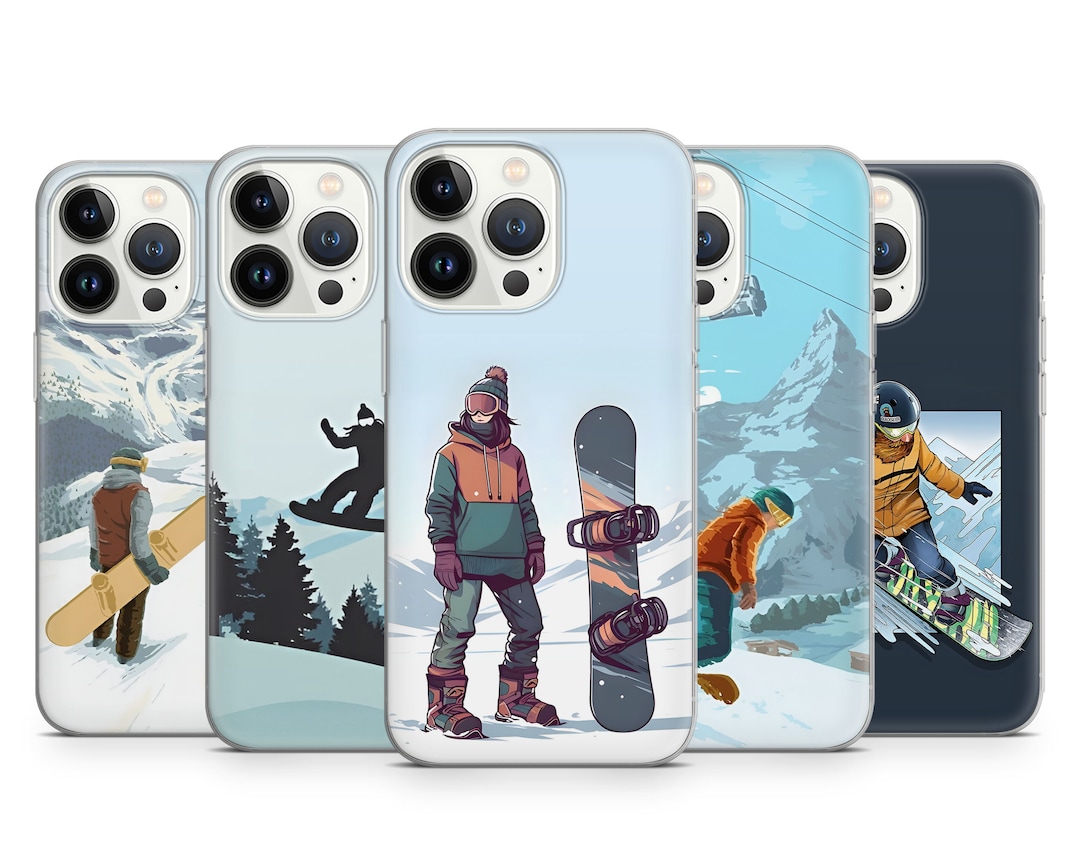 Snowboarding Phone Case, Winter Sports Phone Case for iPhone Pro 15 14 ...