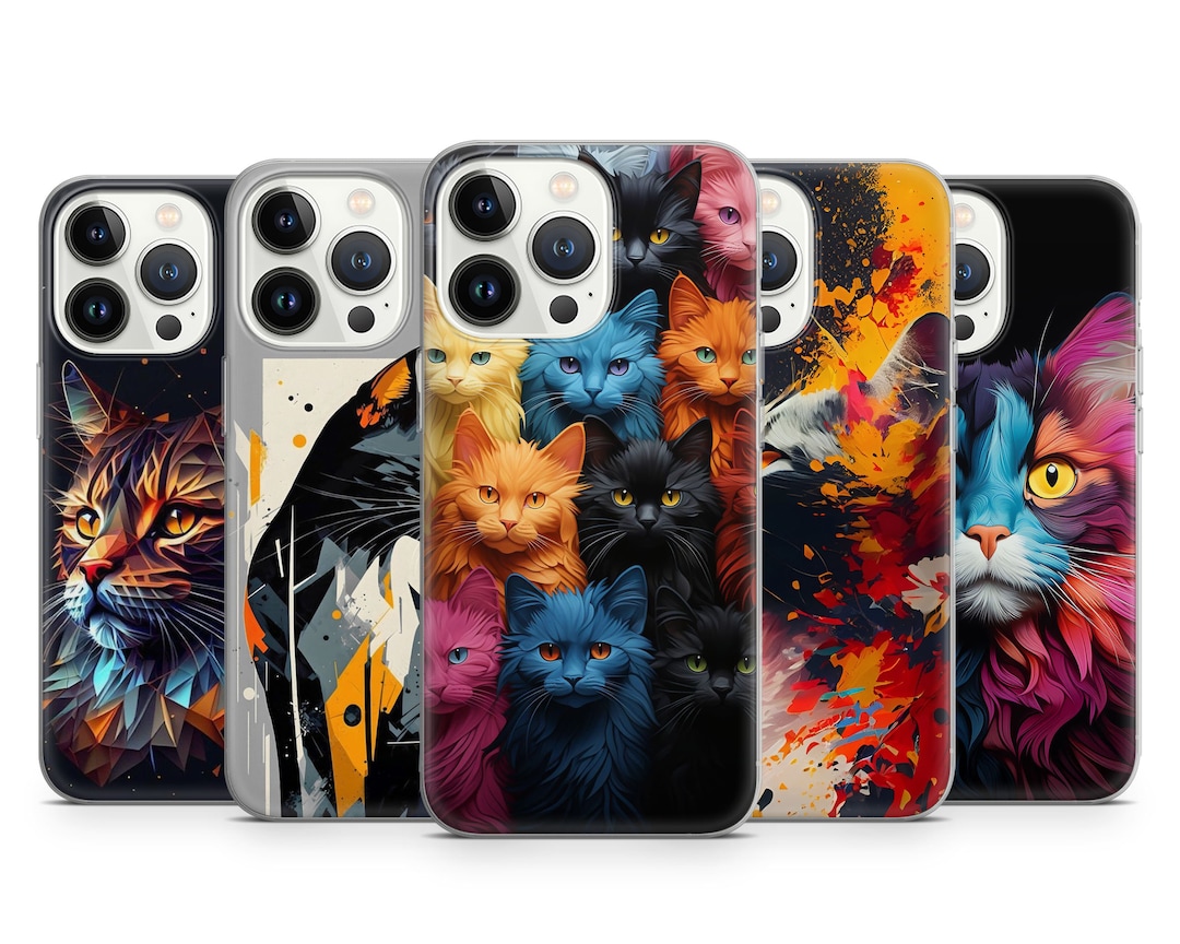 Cat Phone Case, Cat Lovers Phone Case for iPhone 15 14 13 Pro Max 12 11 ...