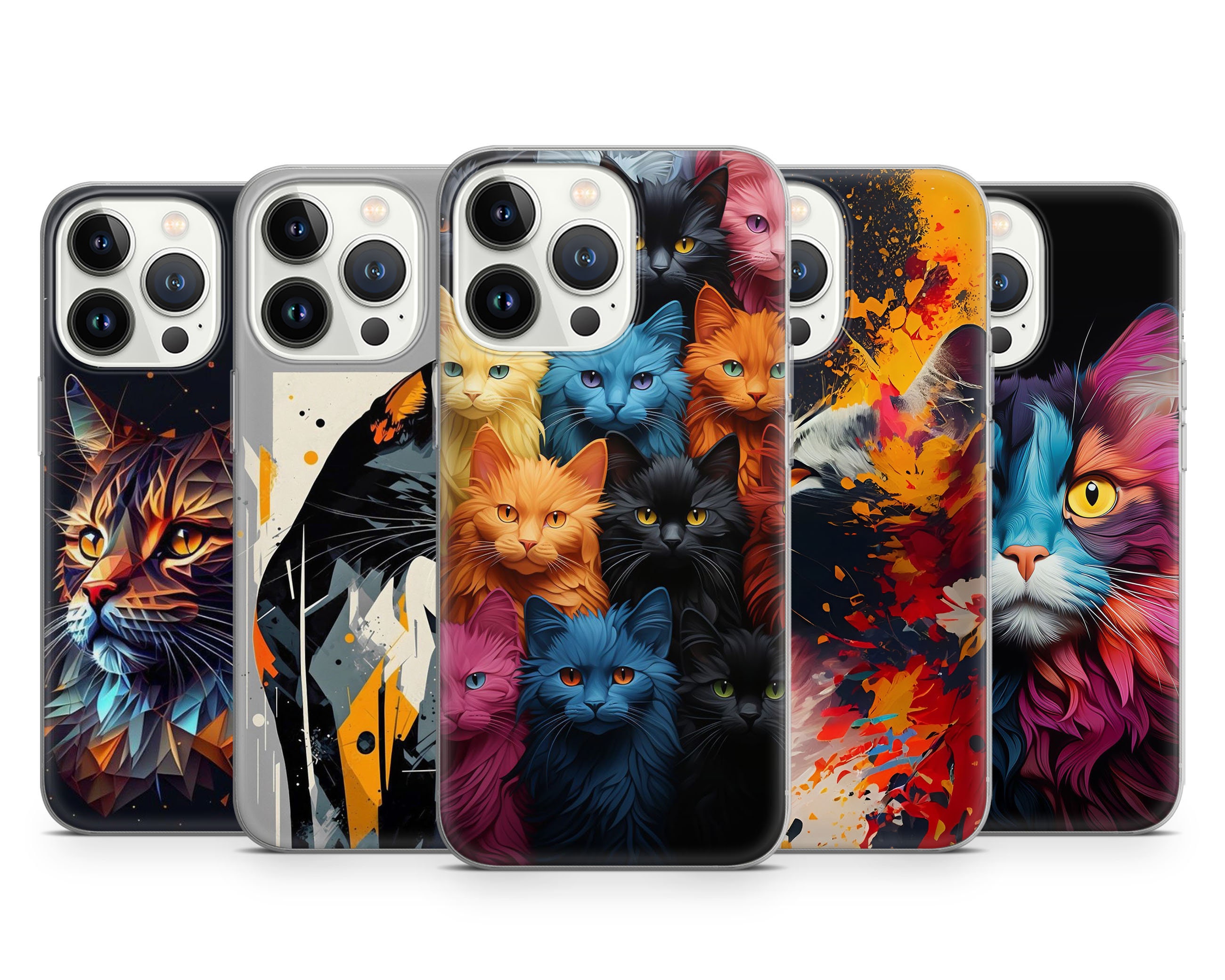 Cat Phone Case, Cat Lovers Phone Case for iPhone 15 14 13 Pro Max 12 11 ...
