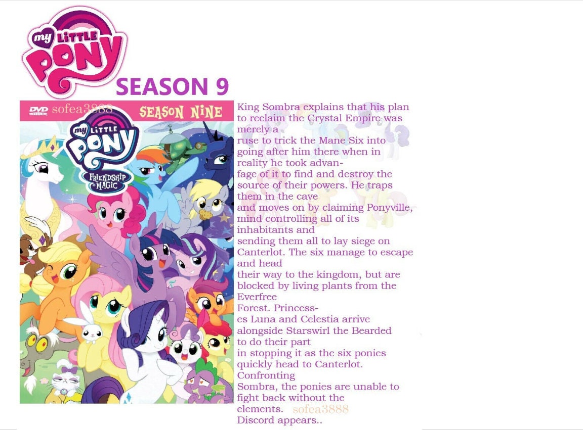 My Little Pony: Friendship is Magic Season 4,5,6,7,8,9 DVD ~ All Region ...