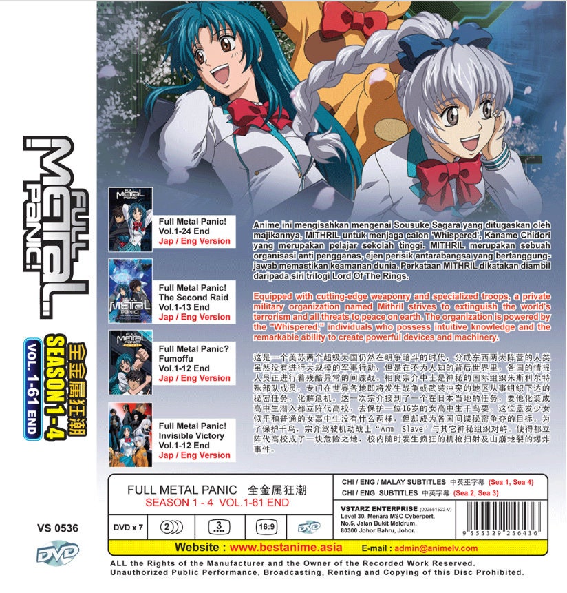DVD Anime Full Metal Panic Season 1-4(1-61 End) Complete Box Set ...