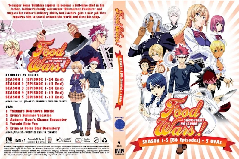 Anime DVD Food Wars! Shokugeki No Soma (season 1- 5) (eps:1 to 86 End ...