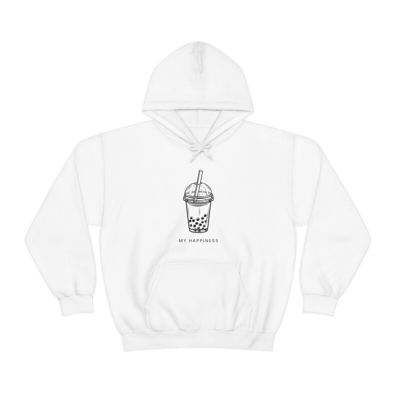My Happiness Boba Tea Hoodie Bubble Tea Minimalist Cute - Etsy