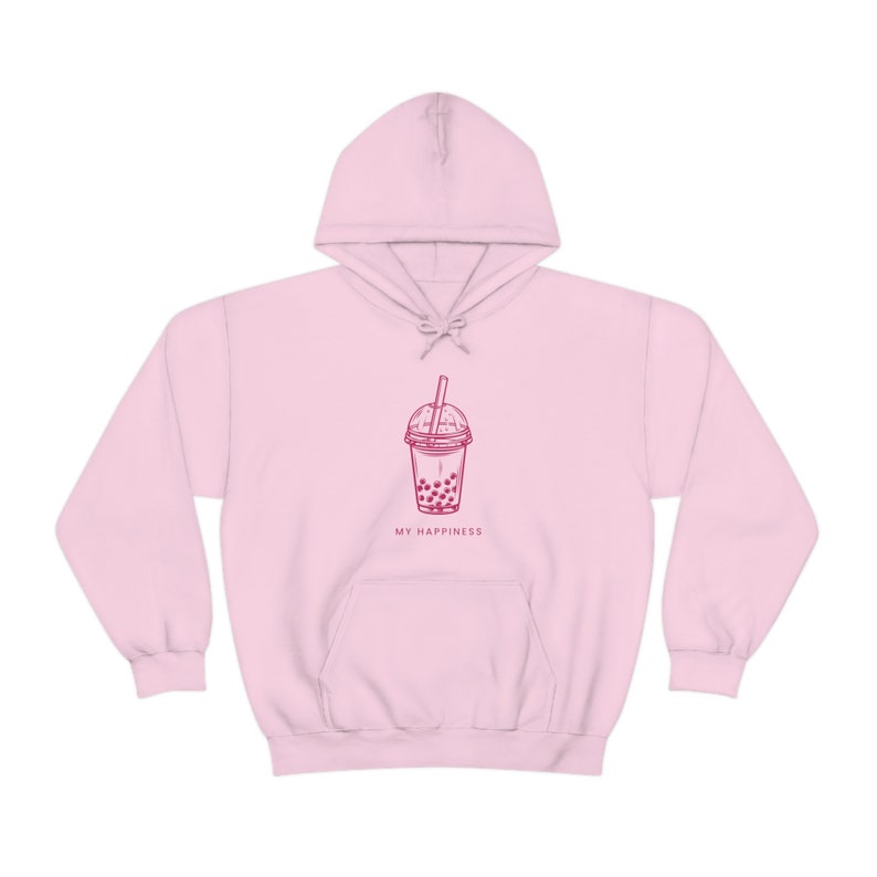 My Happiness Boba Tea Hoodie Bubble Tea Minimalist Cute - Etsy