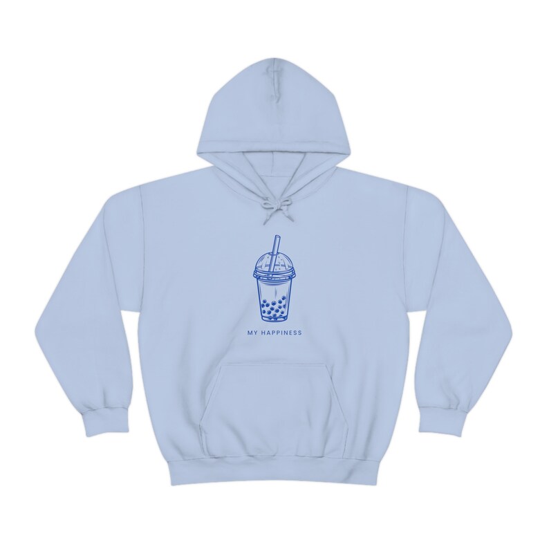 My Happiness Boba Tea Hoodie Bubble Tea Minimalist Cute - Etsy