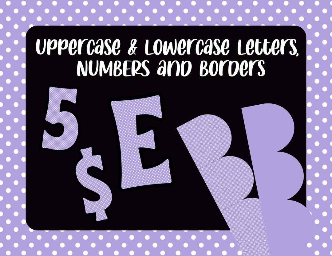 Purple Polka Dot Alphabet Clipart Bundle | Uppercase Lowercase Letters ...