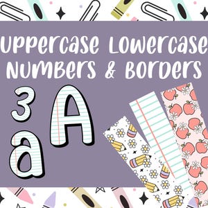 Notebook Paper Print Uppercase & Lowercase Letters, Numbers and Borders ...