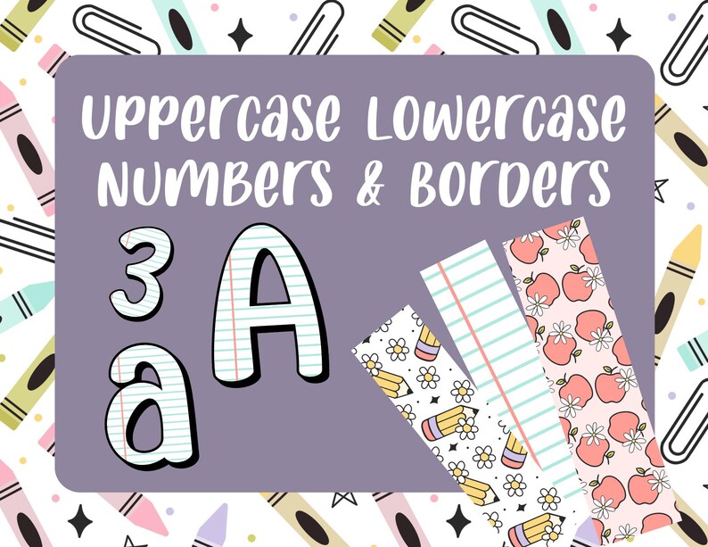 Notebook Paper Print Uppercase & Lowercase Letters, Numbers and Borders ...