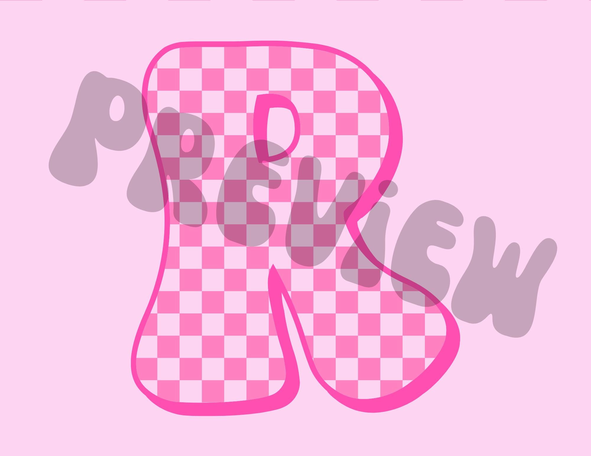 Pink Checkered Retro Bulletin Board Letters, Numbers & Borders - Etsy