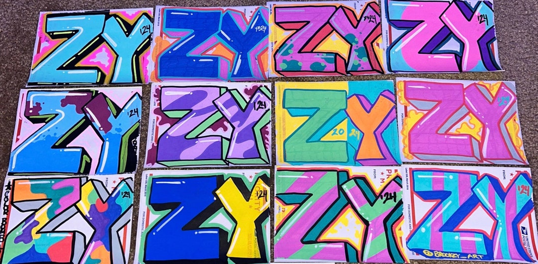 Custom Graffiti Sticker (initial Letters Max 3) [USPS 228] - Etsy