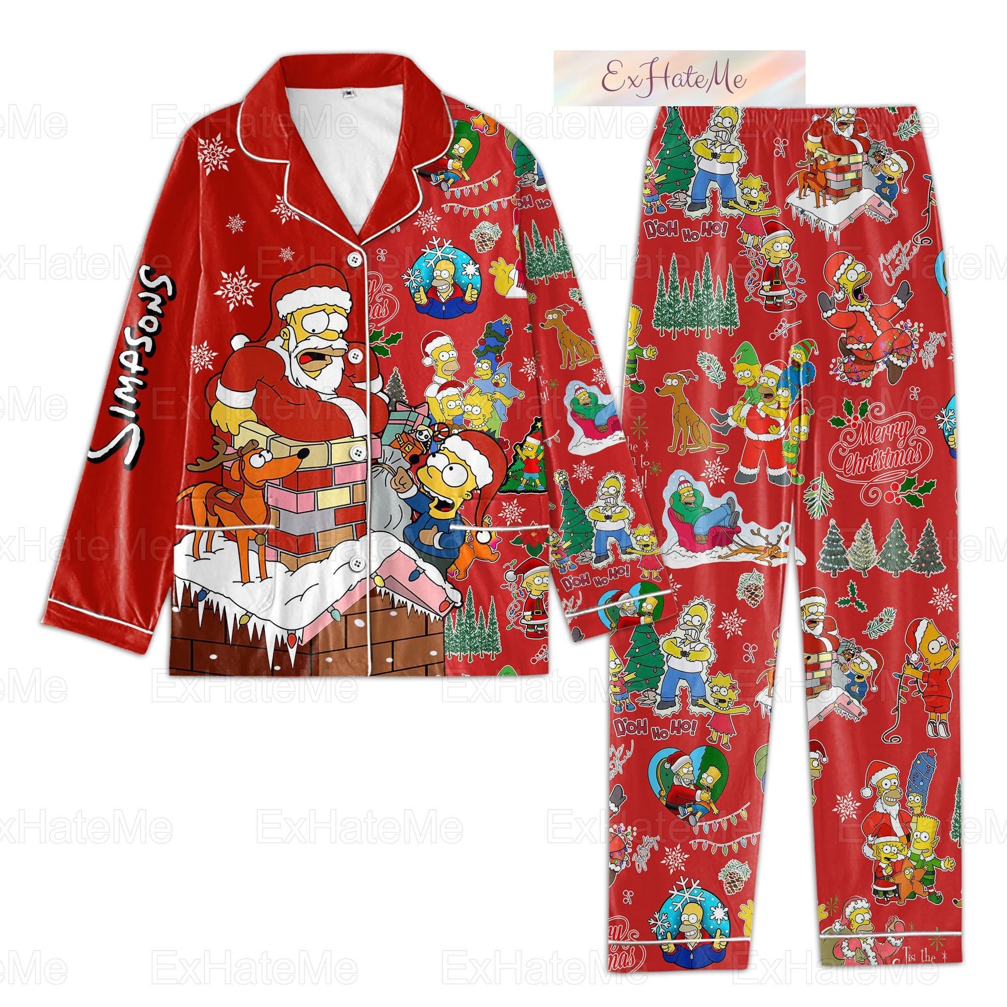 Simpsons Christmas Pajamas Set, Homer Simpson Pj Set sold by Eric Tran ...