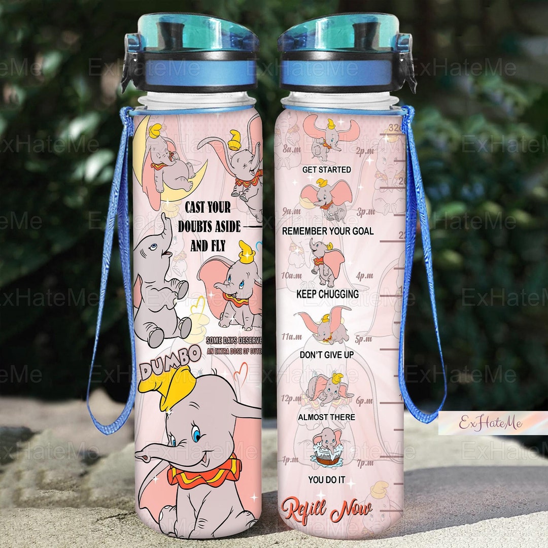 Dumbo Water Bottle, Dumbo Disney Bottle, Dumbo Water Tracker Bottle ...