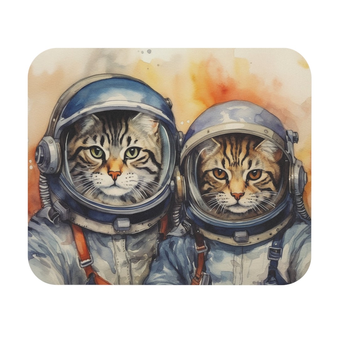 Badass Cat Astronauts Mouse Pad (rectangle) - Etsy