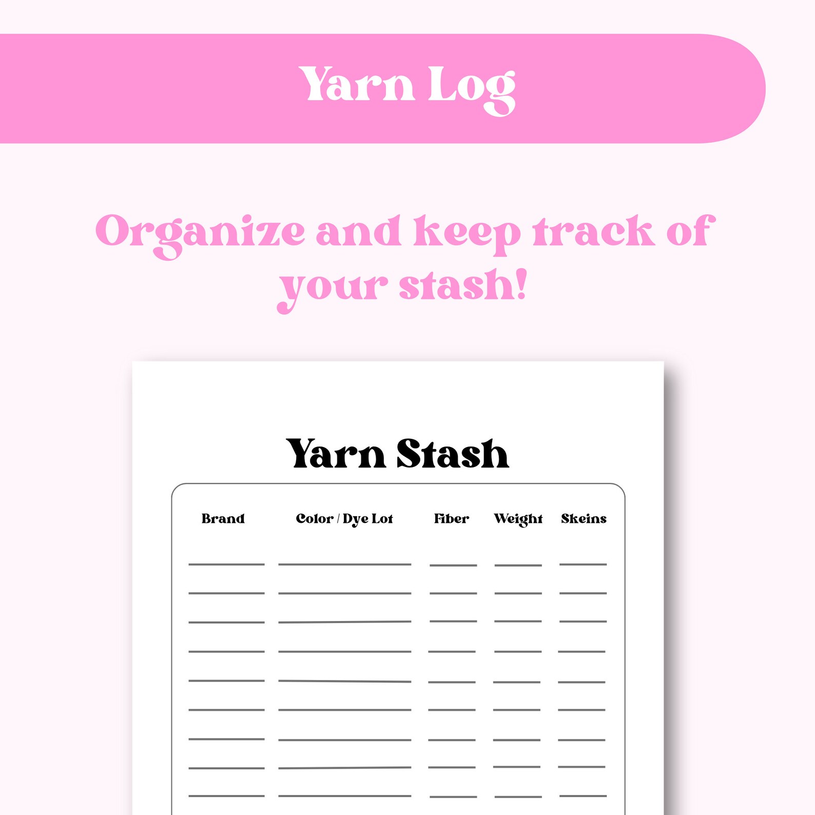 Digital Download Crochet Project Planner | Crochet Pattern Tracker ...