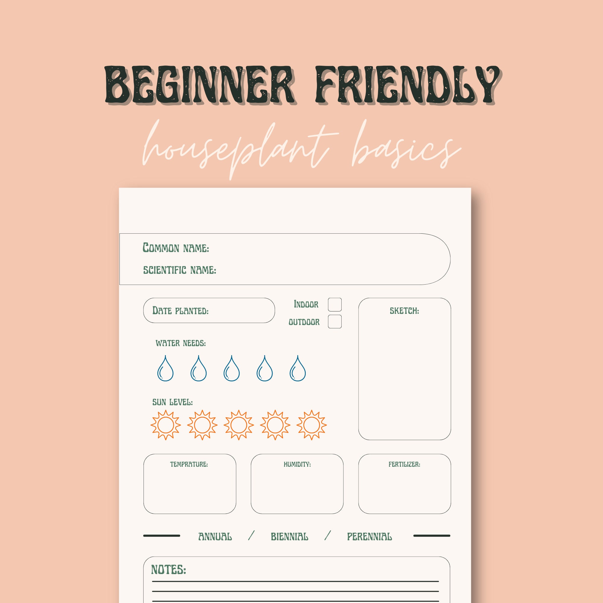 Digital Boho House Plants Journal | Plant Tracking Pages | Garden ...