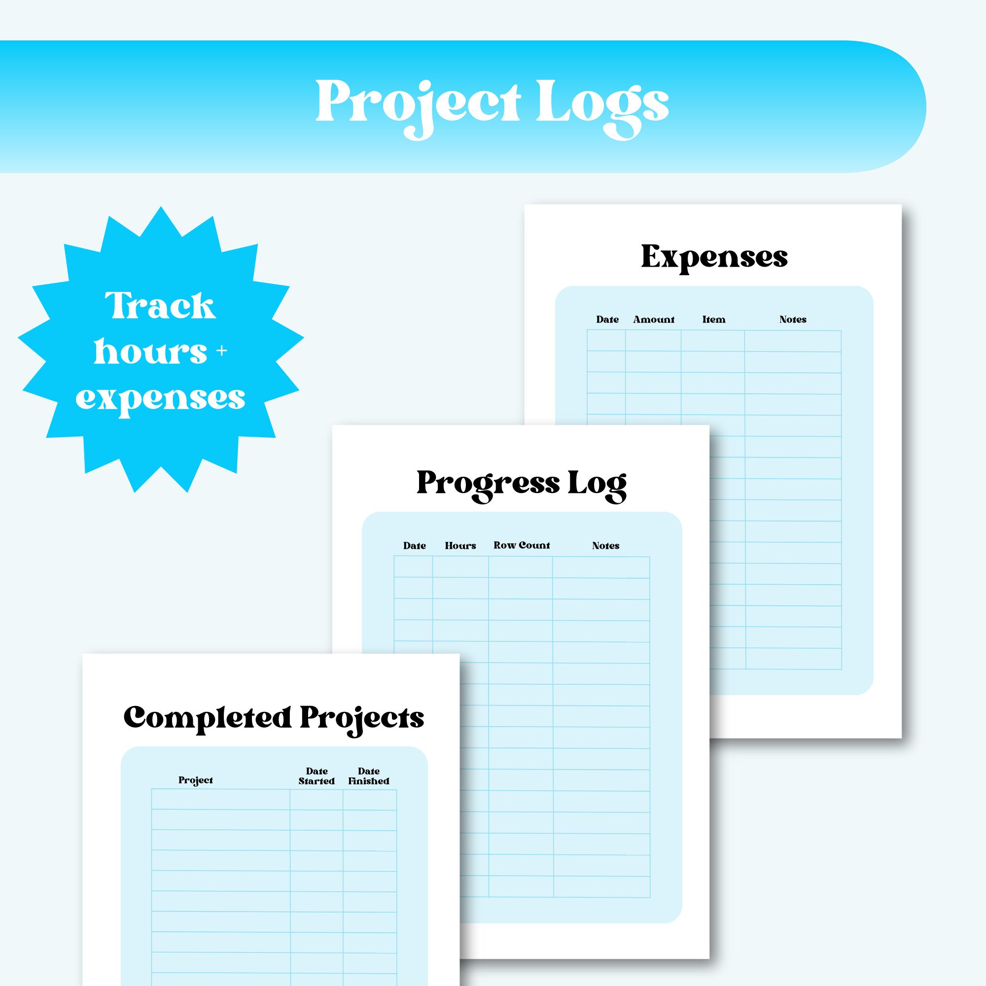 Digital Download Crochet Project Journal Printable Crochet Craft ...