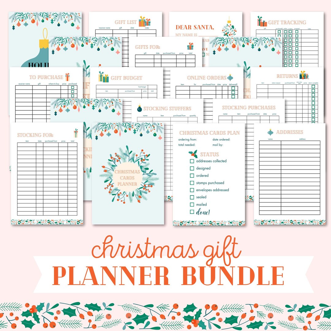Holiday Gift Planner Tracker Digital Download | PDF Christmas Season ...