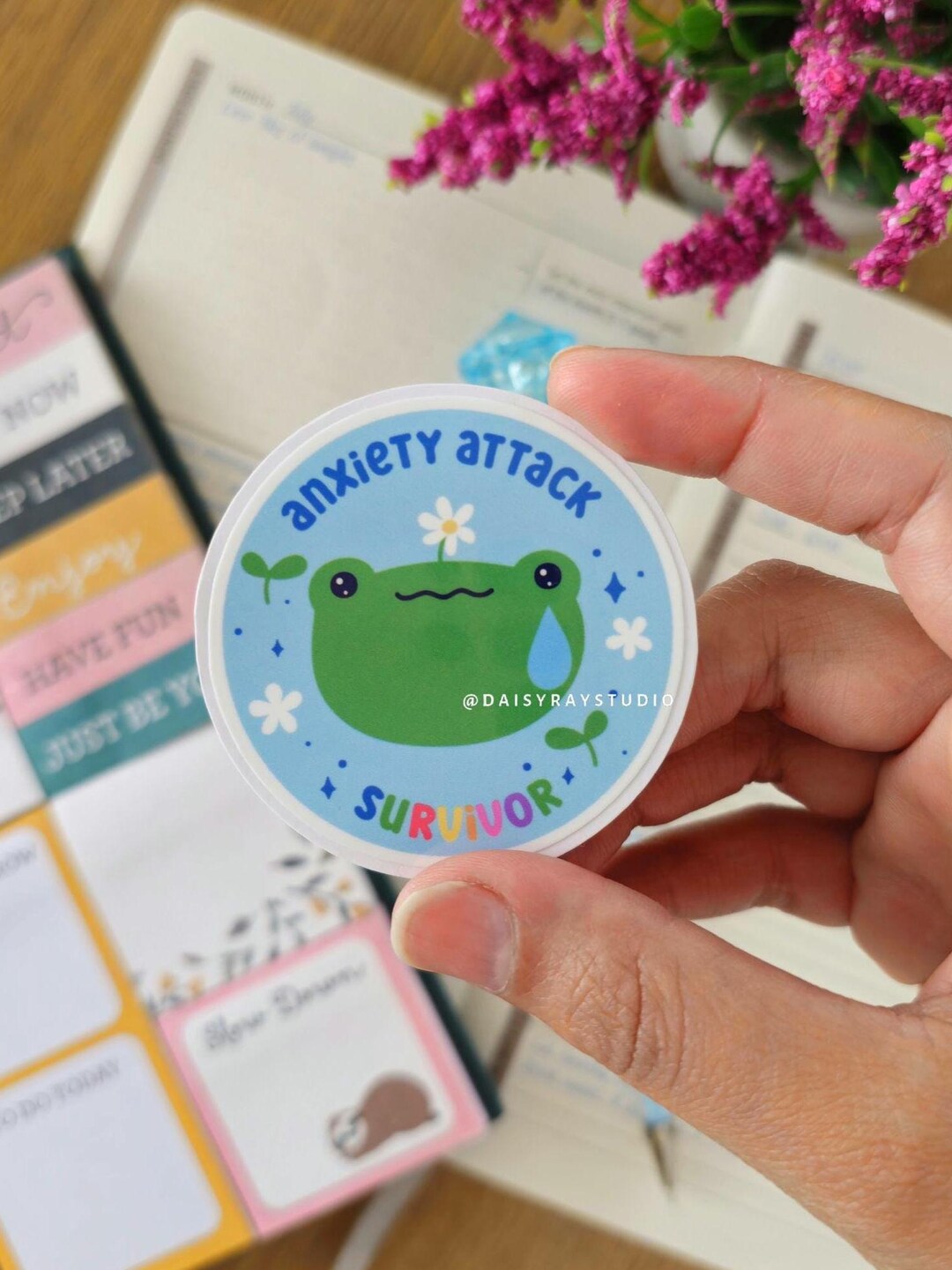 Anxiety Attack Survivor Sticker, Frog Sticker, Mental Health Sticker ...