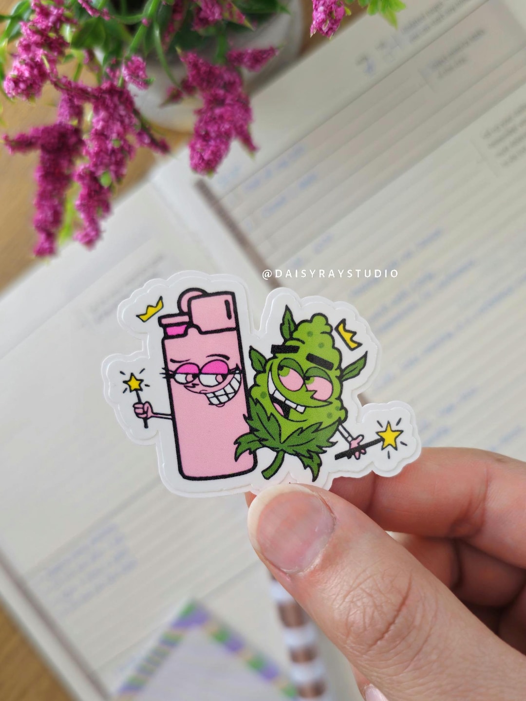 Wanda Cosmo Sticker, 420 Sticker, Weed Besties, Funny Cartoon Sticker ...