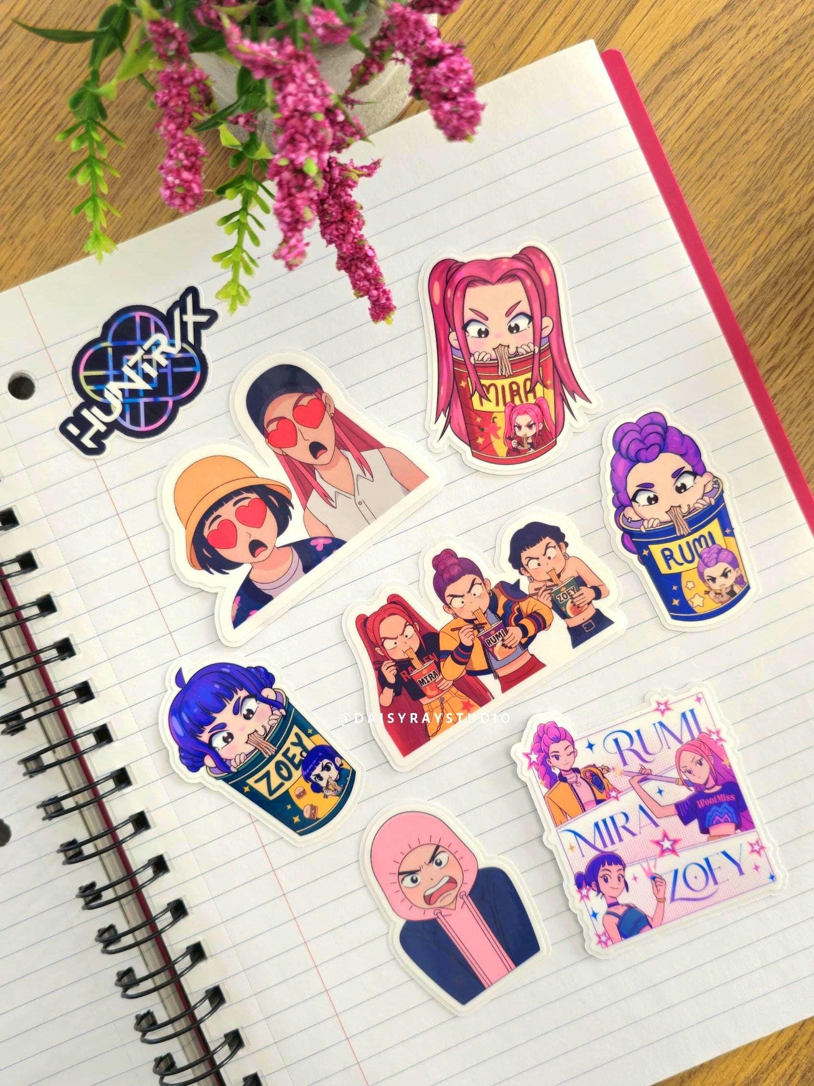 Paquete de pegatinas de Cazador de Demonios K-pop, pegatinas de Huntrix ...