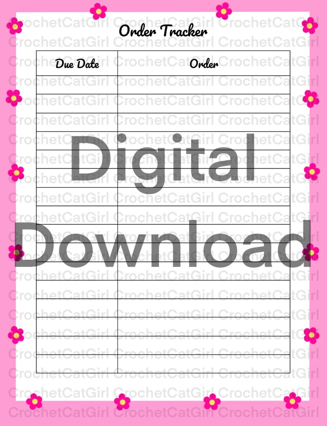 Order Tracker / PDF / Digital Download - Etsy