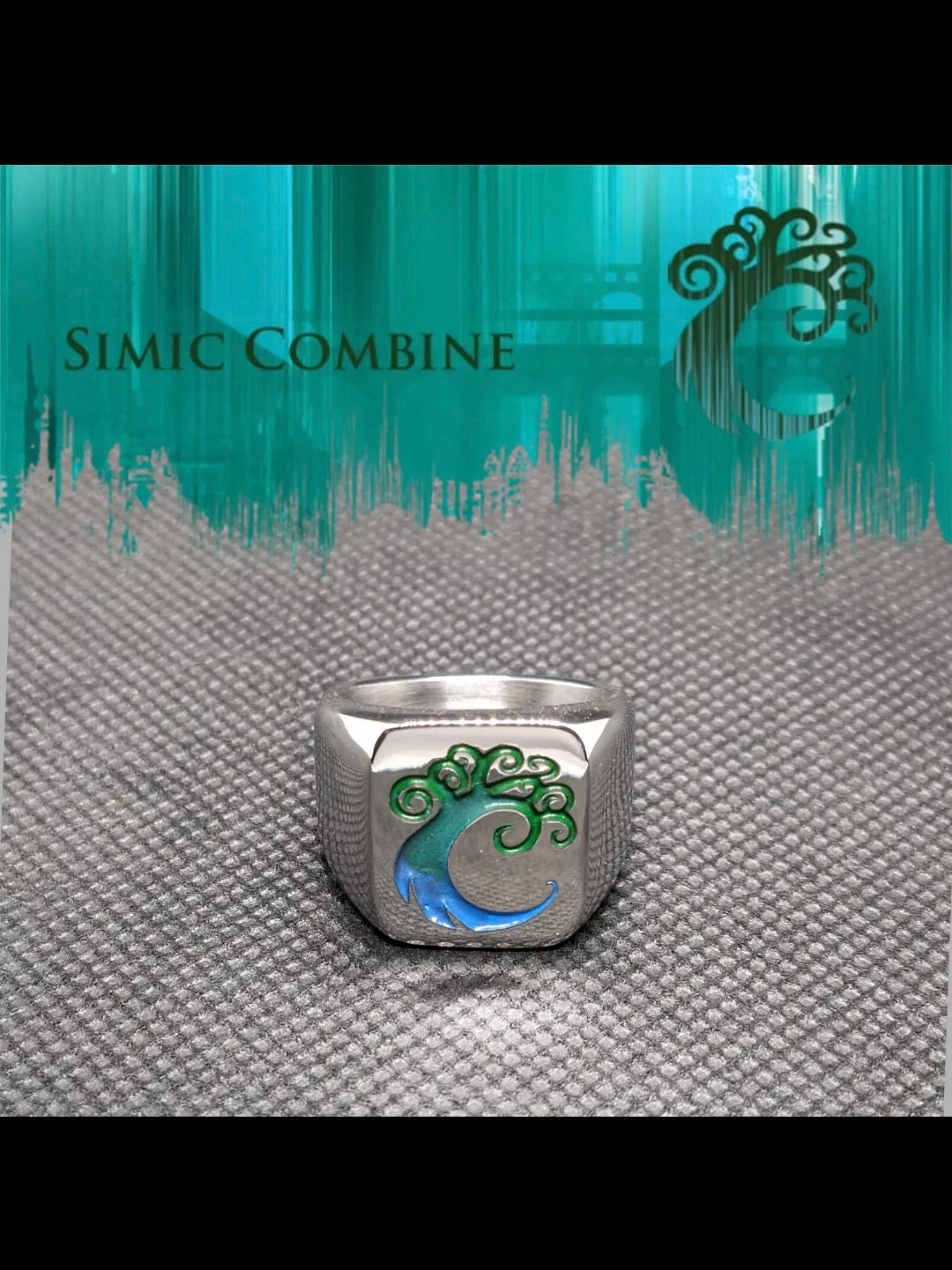 Magic: the Gathering Guilds of Ravnica Signet Ring Simic - Etsy
