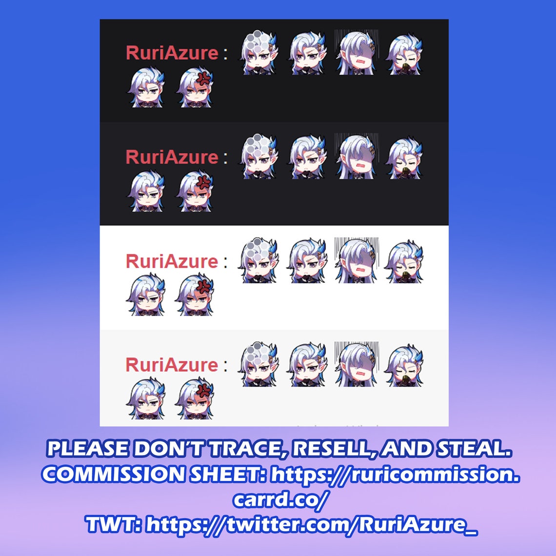 Cute Chibi Genshin Impact Fontaine Neuvillette Emotes Digital Sticker ...